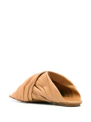 FORTE_FORTE Leather Slides - Brown