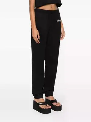 CHIARA FERRAGNI Embroidered Logo Cotton Jersey Track Pants