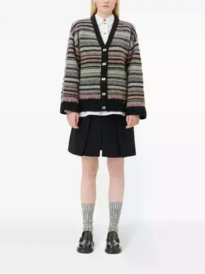 GANNI Striped Buttoned Cardigan