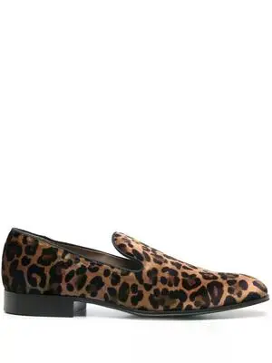 GIANVITO ROSSI Leopard Print Loafers