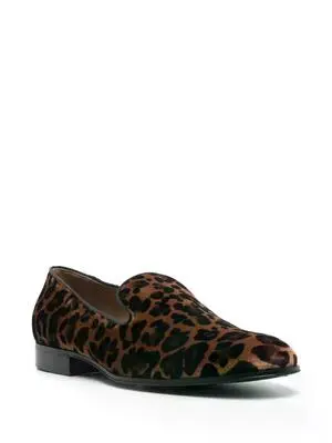 GIANVITO ROSSI Leopard Print Loafers