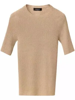 Fabiana Filippi Ribbed Knit T-shirt - Brown