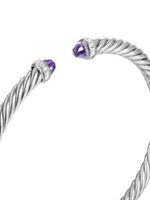 David Yurman Sterling Amethyst And Diamond Bracelet