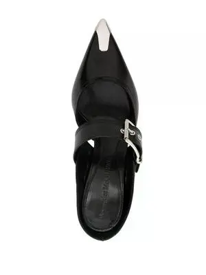 Alexander McQueen Punk Buckle Leather Mules
