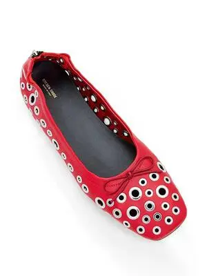 GOLDEN GOOSE Eyelet-vent Ballet Flats - Red