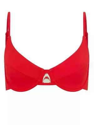 LET'S SWIM Recycled Polyamide Bralette Bikini Top - Red