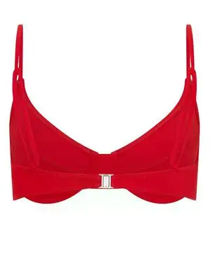 LET'S SWIM Recycled Polyamide Bralette Bikini Top - Red