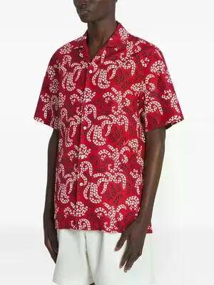 LANVIN Leaf-print Shirt - Red