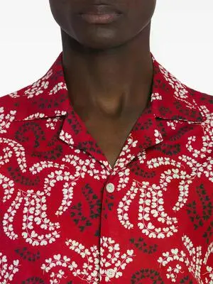 LANVIN Leaf-print Shirt - Red