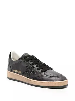 GOLDEN GOOSE Ball Star Trainers In Nappa With Glitter Star And Suede Heel Tab