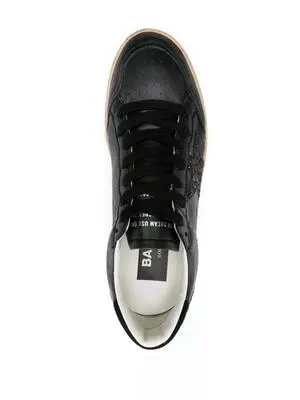 GOLDEN GOOSE Ball Star Trainers In Nappa With Glitter Star And Suede Heel Tab