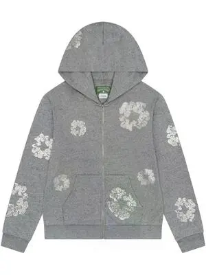 DENIM TEARS Swarovski Wreath Zip Hoodie - Grey