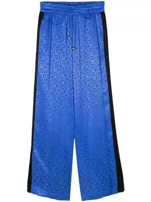 Just Cavalli Jacquard Logo Straight-leg Trousers - Blue