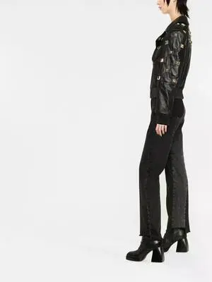 Philipp Plein Studded Leather Bomber Jacket