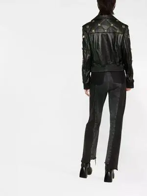 Philipp Plein Studded Leather Bomber Jacket