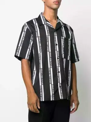 Versace Logo-print Short-sleeved Shirt - Black