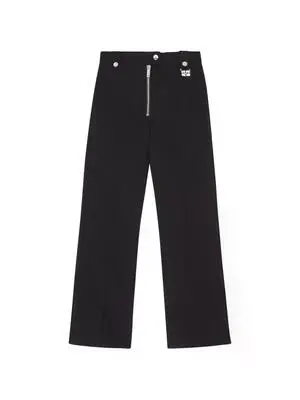 GANNI Straight-leg Trousers With Zip Front - Black