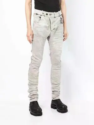 Boris Bidjan Saberi Ruched Skinny-fit Jeans