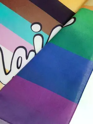 Maison Kitsuné Logo-print Cotton Scarf