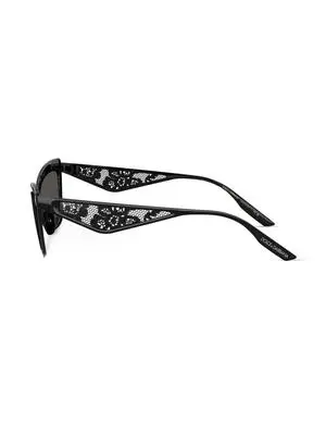Dolce & Gabbana Floral Cat-eye Sunglasses - Black