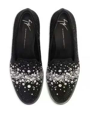 GIUSEPPE ZANOTTI Matildha Crystal-embellished Loafers - Black