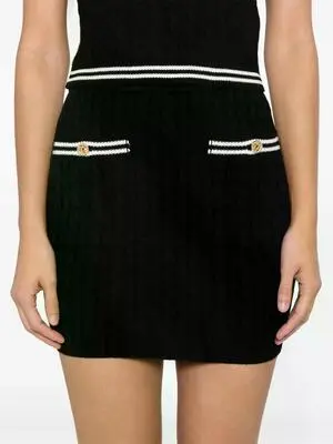Alessandra Rich Cable-knit Mini Skirt - Black