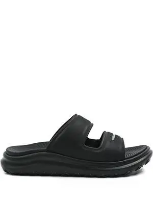Karl Lagerfeld Logo Print Slip-on Slides - Black