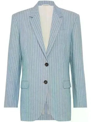 Brunello Cucinelli Monili-detail Twill Blazer - Blue