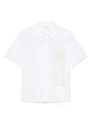 SLOWEAR Poplin Shirt With Crochet Panelling
