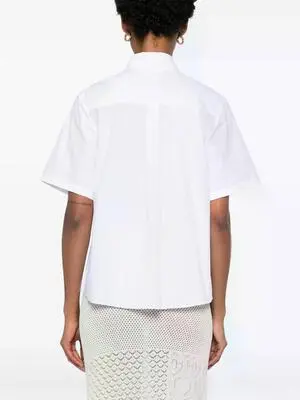 SLOWEAR Poplin Shirt With Crochet Panelling