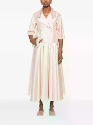 BLANCA VITA Satin Double-breasted Blazer