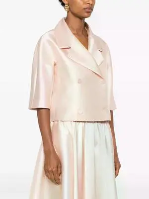 BLANCA VITA Satin Double-breasted Blazer