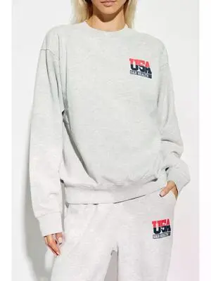SPORTY & RICH Usa Printed Crewneck Sweatshirt