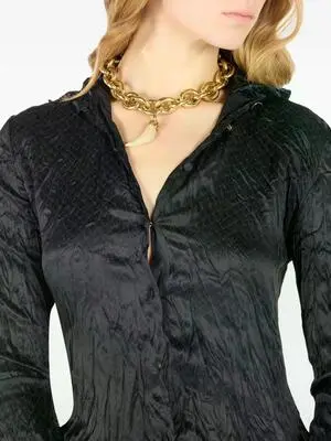 Roberto Cavalli Crinkled-effect Shirt With Snakeskin Print
