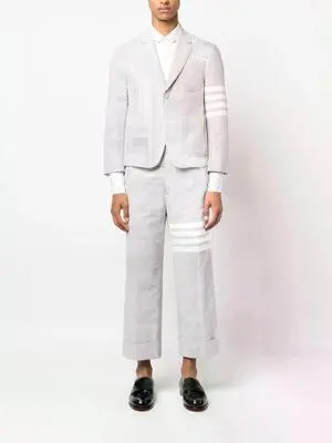 Thom Browne Striped Single-breasted Blazer - Grey