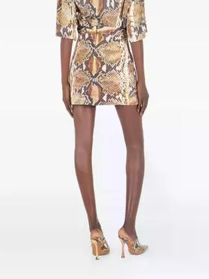 Roberto Cavalli Snake-effect Pencil Skirt