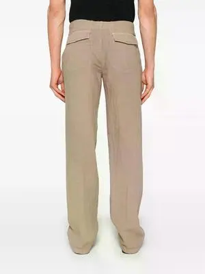 Corneliani Linen Tapered-leg Trousers - Brown