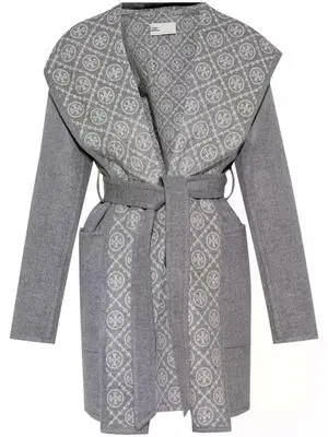 Tory Burch Monogram-lining Coat - Grey