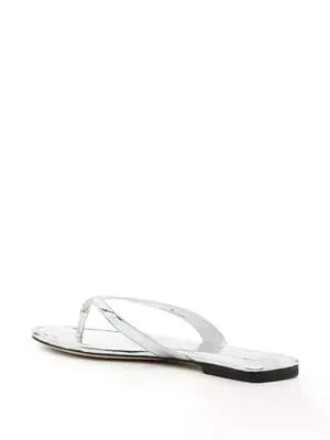 Tory Burch Logo Plaque Laminated Flip-flops