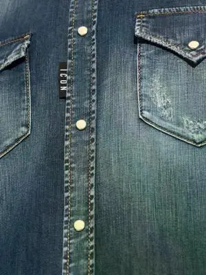 Dsquared2 Long-sleeve Ripped-detail Denim Shirt