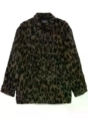 A.M.G. Wool Leopard Print Jacket