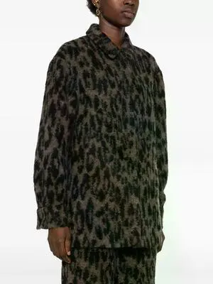 A.M.G. Wool Leopard Print Jacket