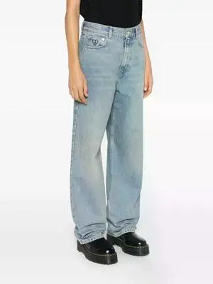 Moschino Straight Leg Logo Patch Jeans