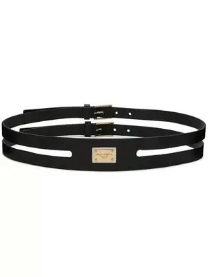 Dolce & Gabbana Logo Plaque Double Strap Belt