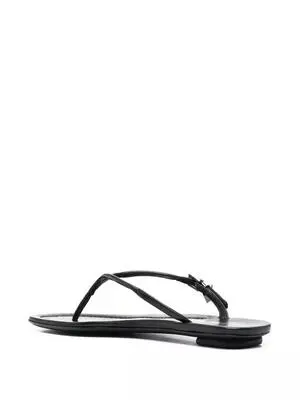 Prada Enamel Triangle-logo Thong Sandals