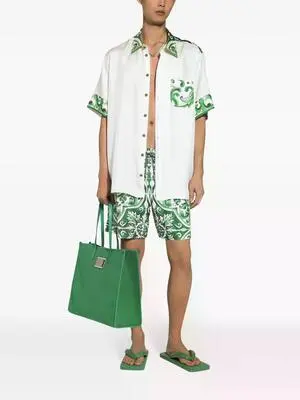 Dolce & Gabbana Majolica-print Drawstring Swim Shorts