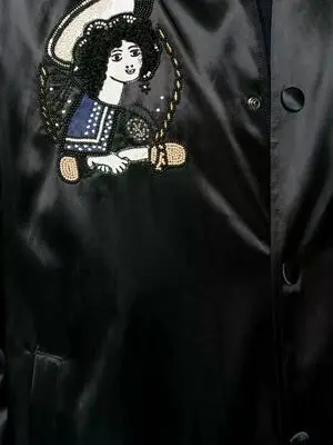 Valentino Garavani Embroidered Bomber Jacket - Black