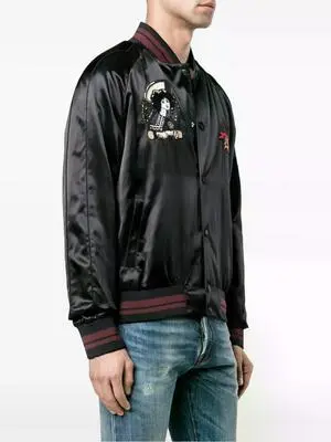 Valentino Garavani Embroidered Bomber Jacket - Black
