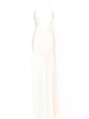 Michelle Mason Cutout Detail Gown - White