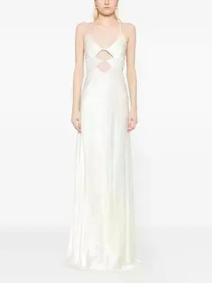 Michelle Mason Cutout Detail Gown - White